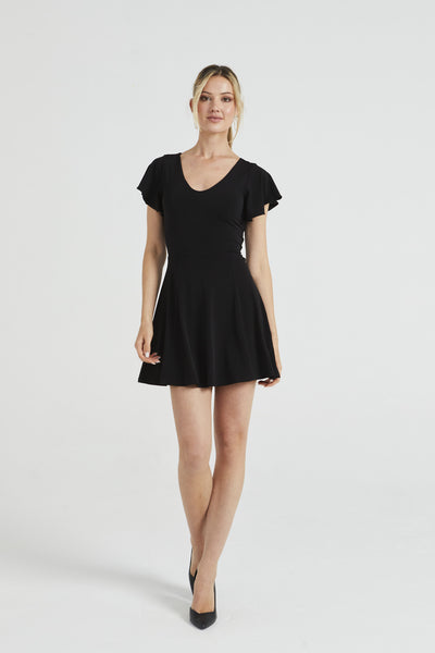 ANGELEYE Reversible Mini Dress with Flutter Sleeves – Tradegala